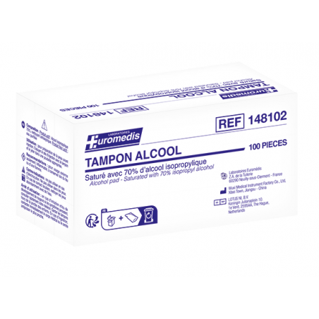 Tampons alcool 70° - Tampons désinfectants pour la peau
